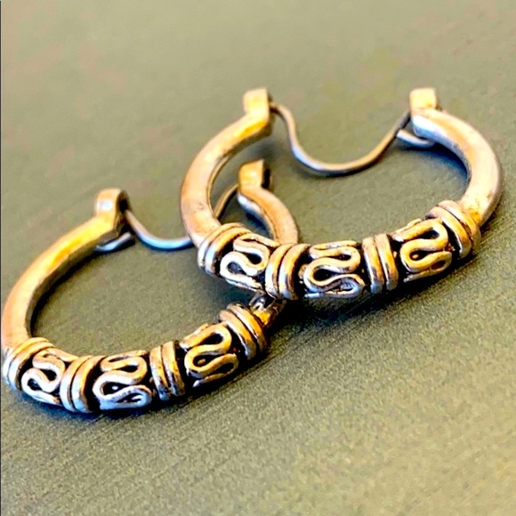 Jewelry | Vintage Boho Sterling Silver Hoop Earrings | Poshmark